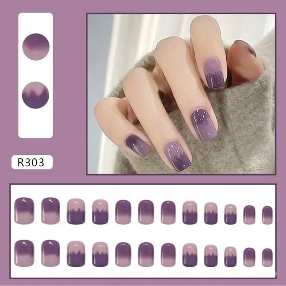 Makeup | Gorgeous Ombre Purple Fake Nails | Poshmark